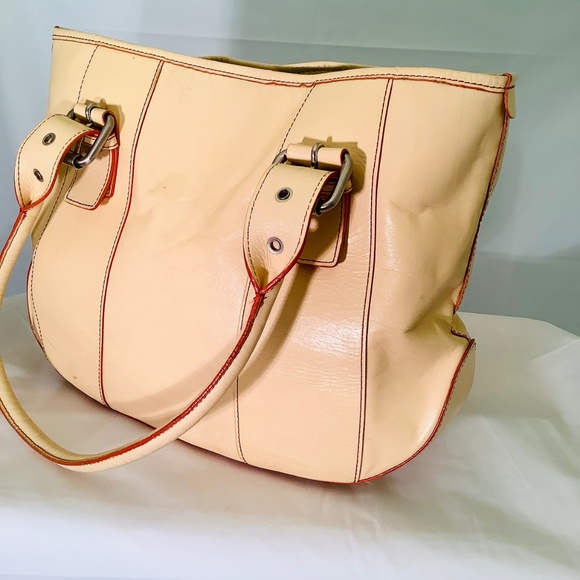 Hype | Bags | Hype Leather Bag Large Vanilla Purse Tote Shoulder | Poshmark